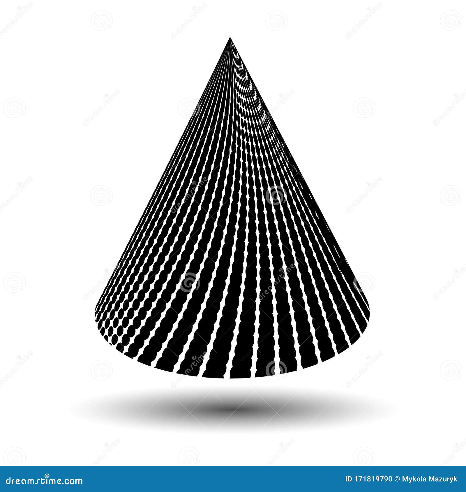 Abstract Cone with Black Circles Stock Vector - Illustration of line ...