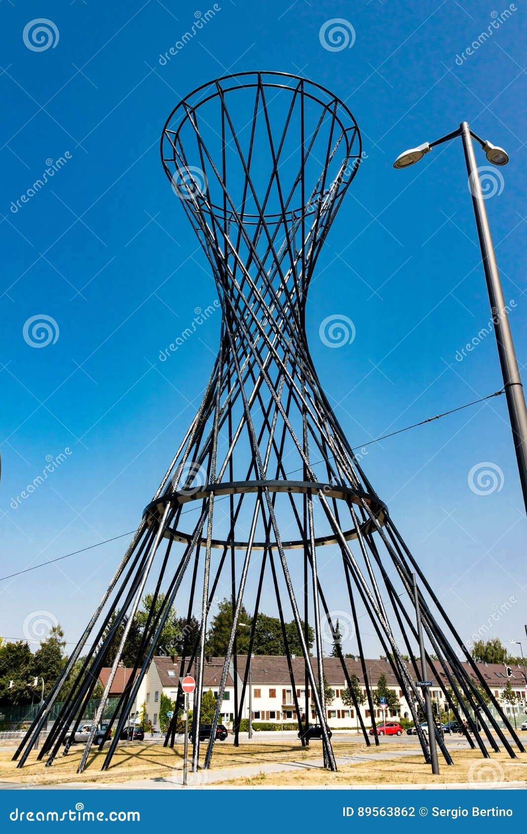 Abstract Cone Shaped Iron Monument in Park Stock Photo - Image of ...