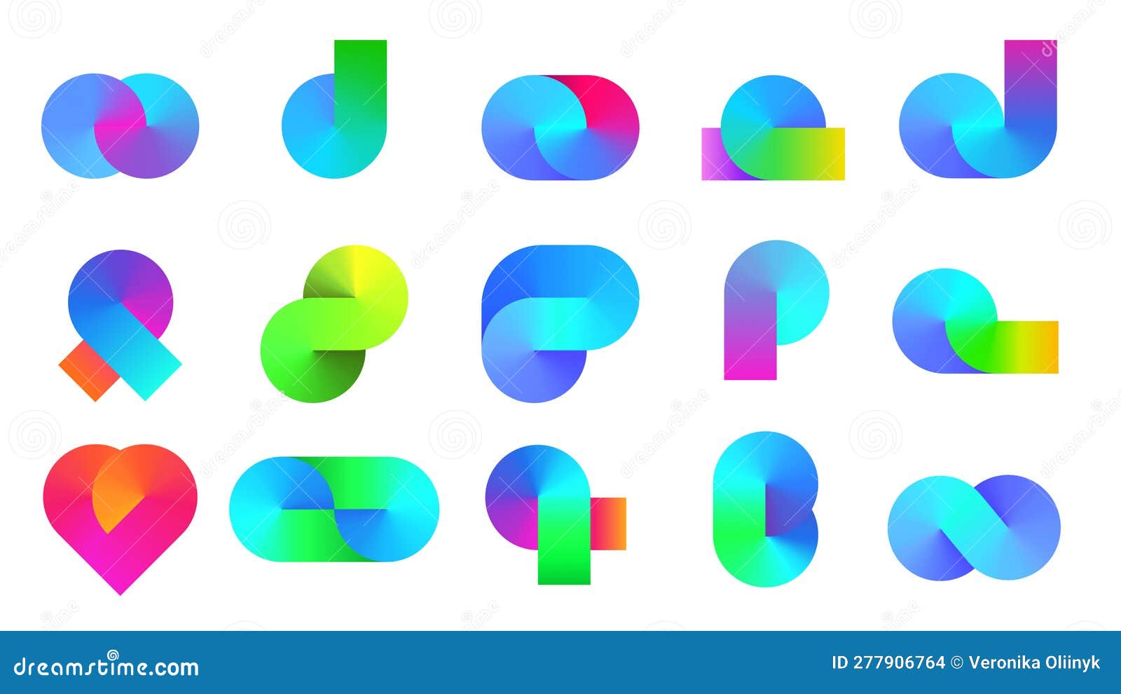 Abstract Conical Gradient Shapes. Round Color Gradients Forms, Dynamic ...