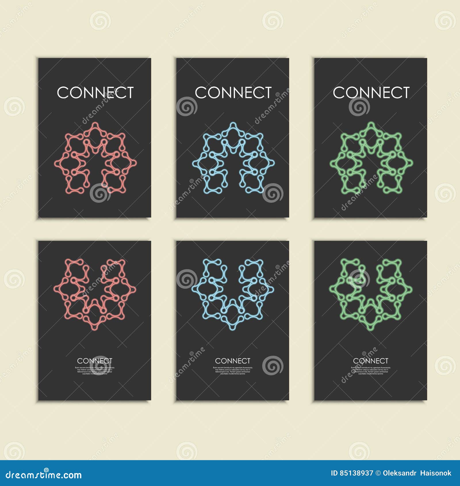 Abstract Connect Figure on Brochure Template Stock Vector ...