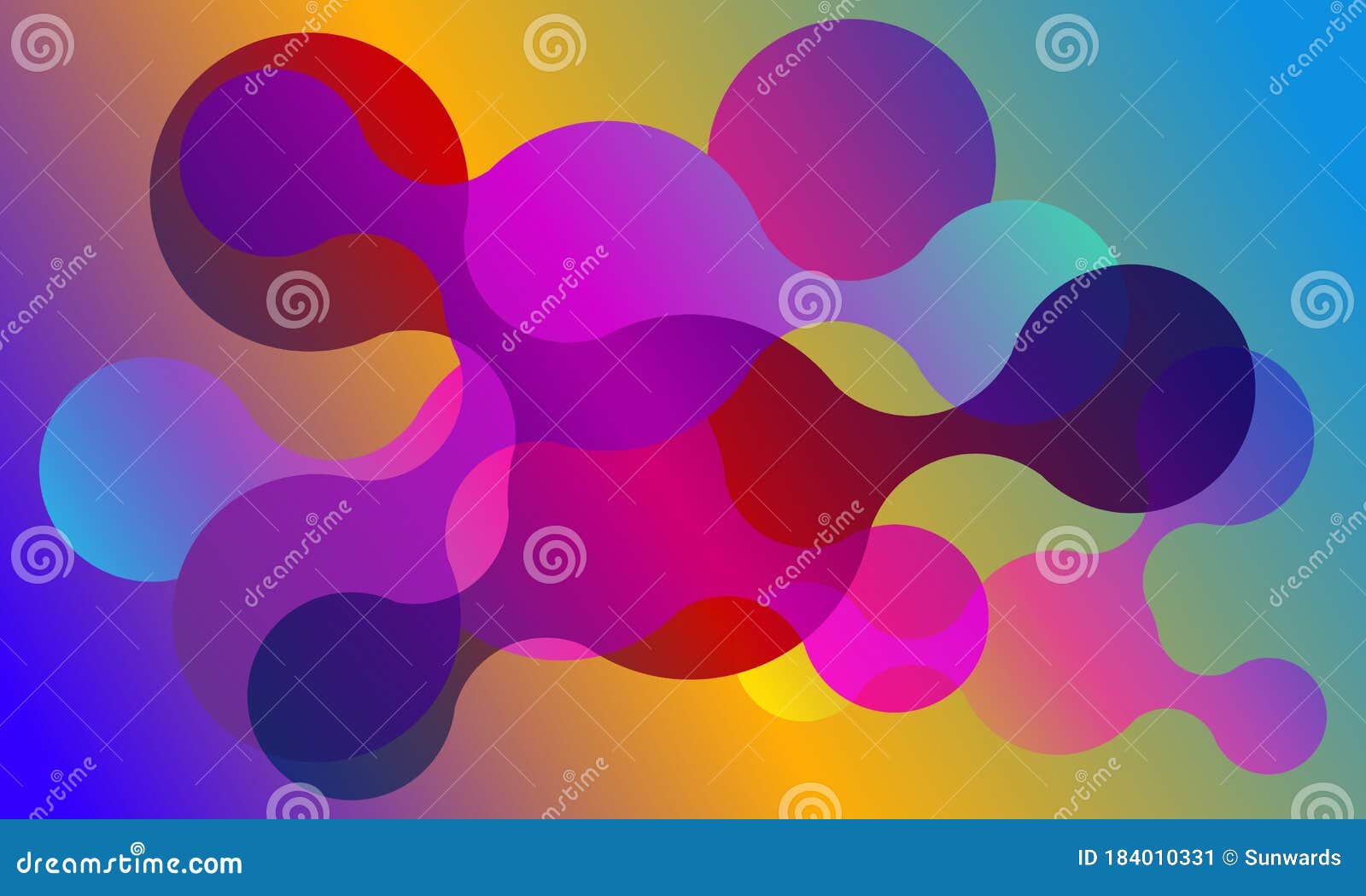 Abstract Connected Circles Vector Banner Background. | CartoonDealer ...