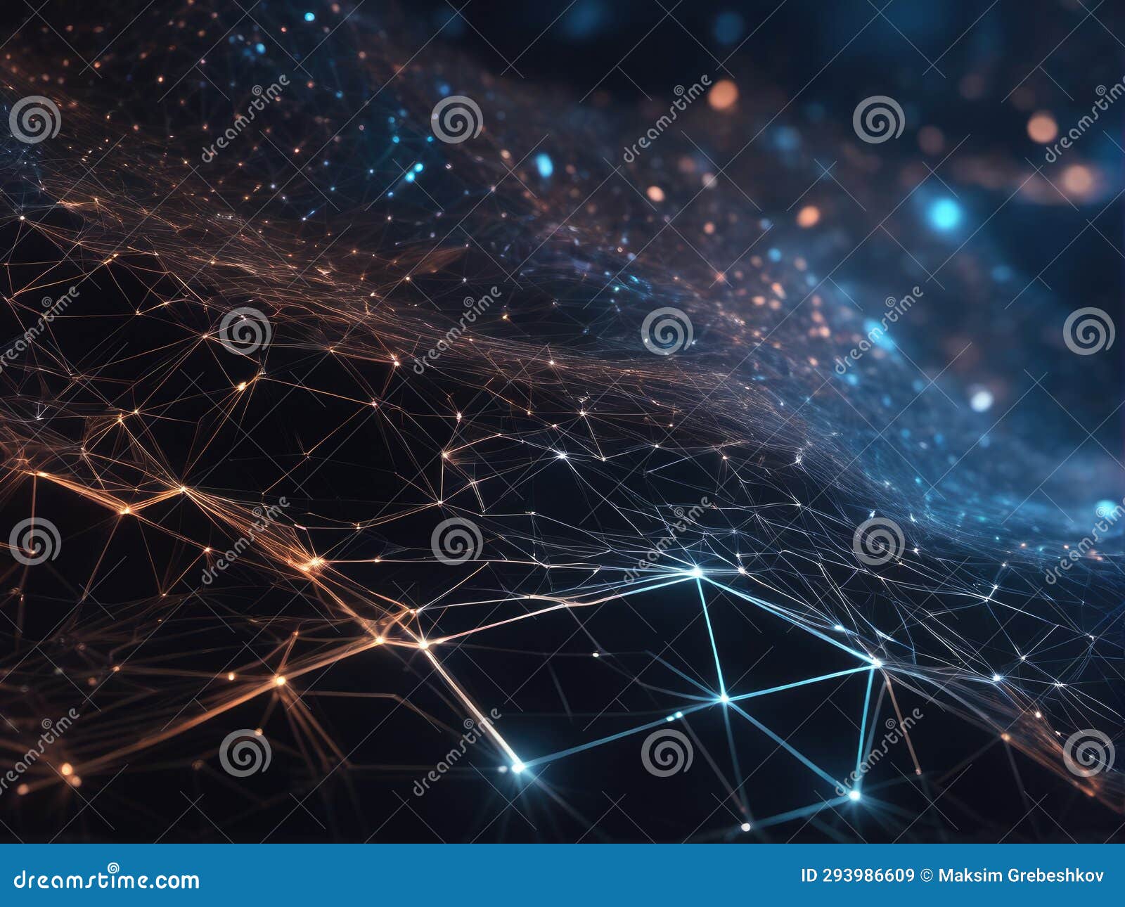 Abstract Connected Dots on Bright Background. Technology Concept Stock ...