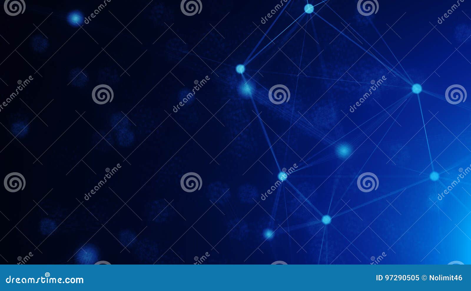 Abstract Connected Dots on Bright Blue Background Stock Illustration ...
