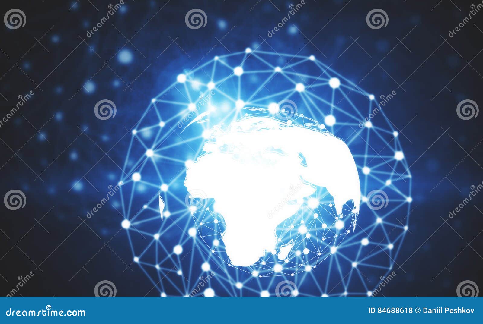 Abstract Connected Dots on Earth Stock Illustration - Illustration of ...