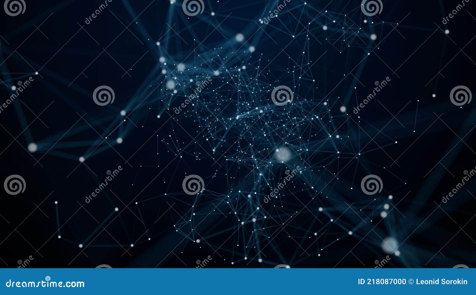 Abstract Connected Dots and Lines on Black Background Stock ...