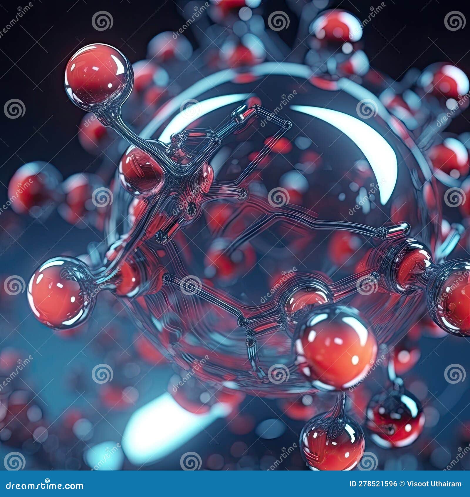 Abstract Connected Glass Bubbles Molecule Background, Abstraction ...