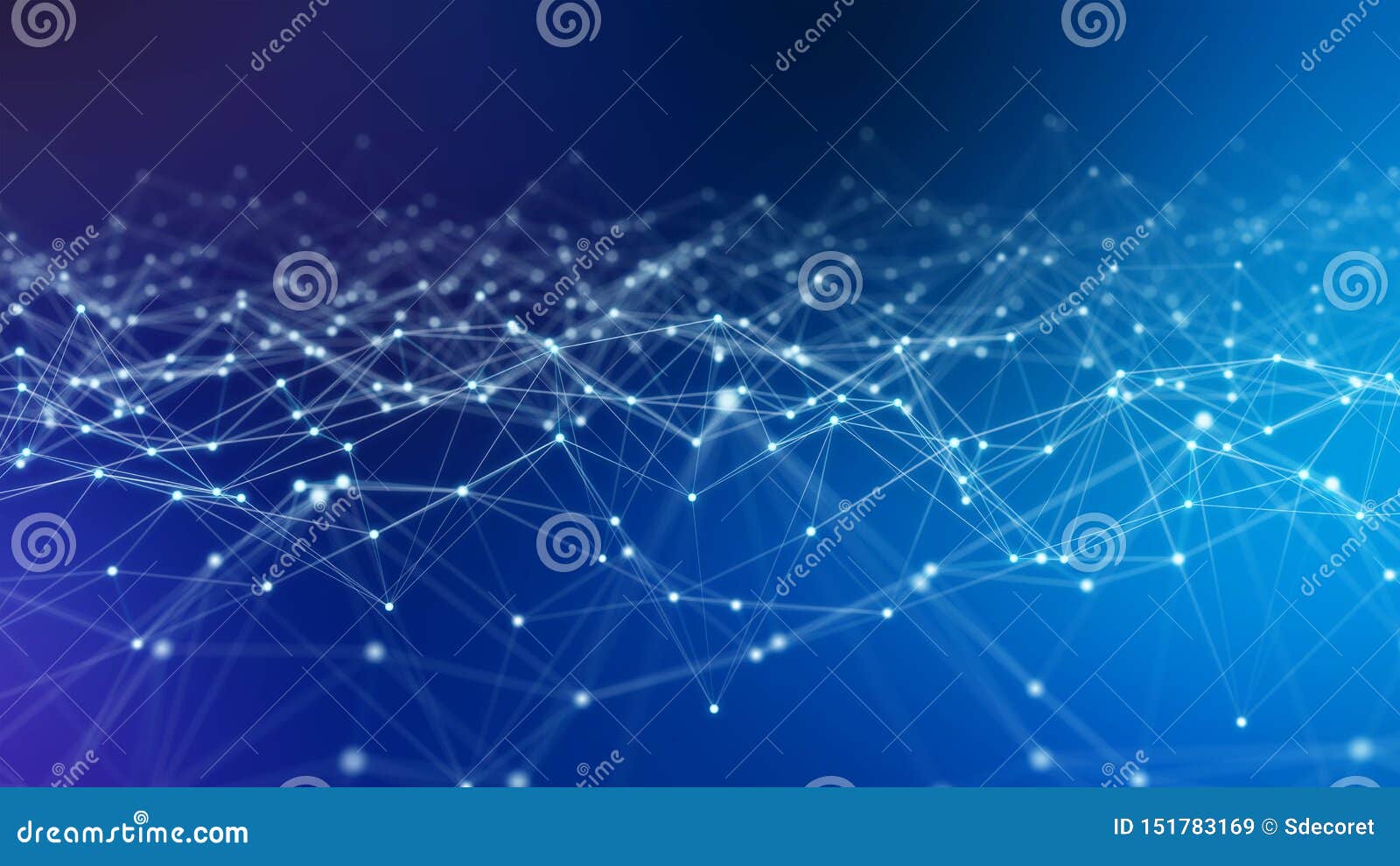 Abstract Connection Blue Background Network 3D Rendering Stock ...