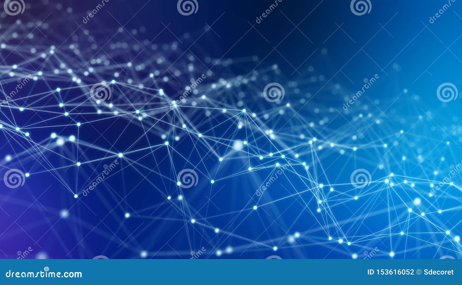 Abstract Connection Blue Background Network 3D Rendering Stock ...