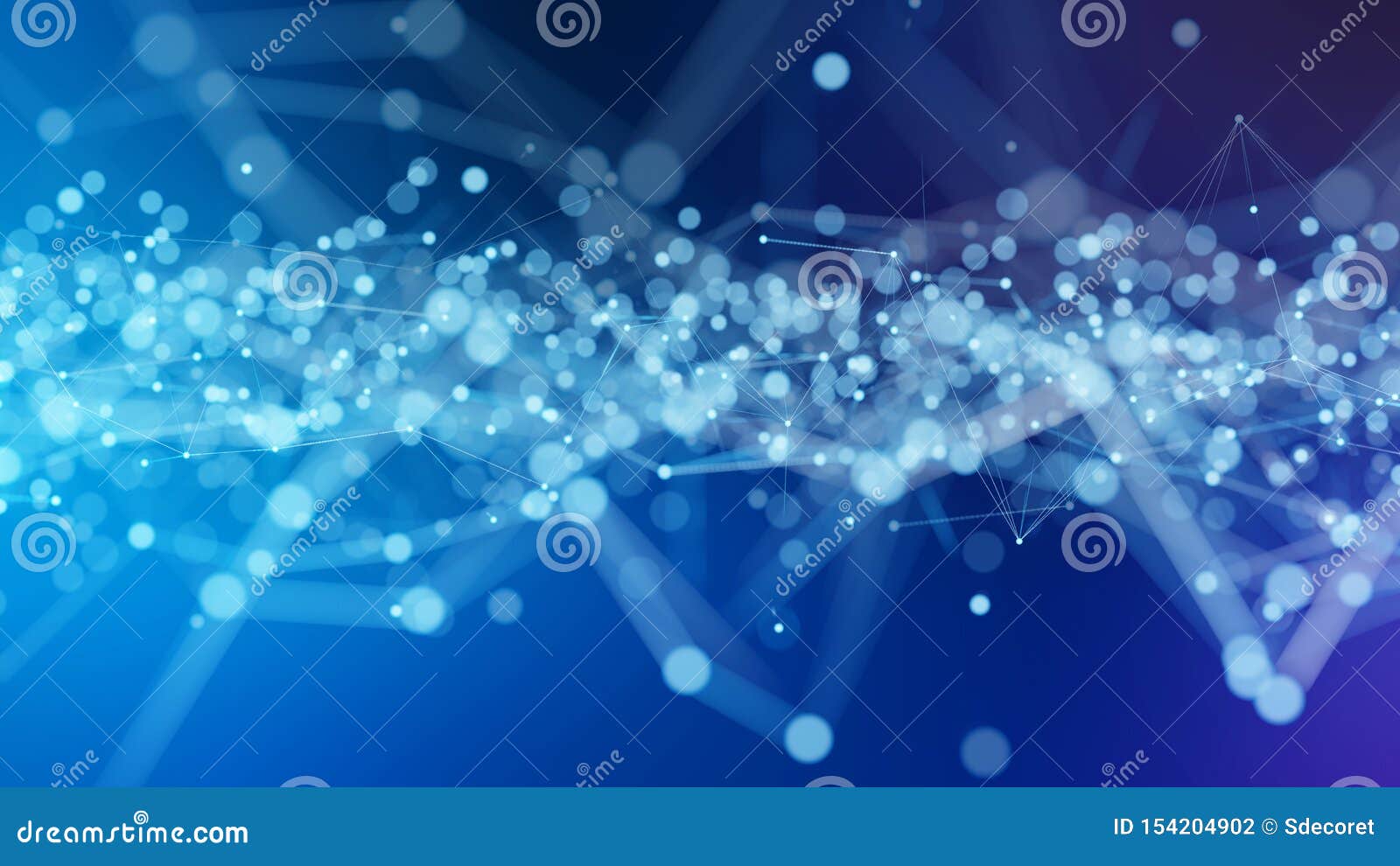 Abstract Connection Blue Background Network 3D Rendering Stock ...