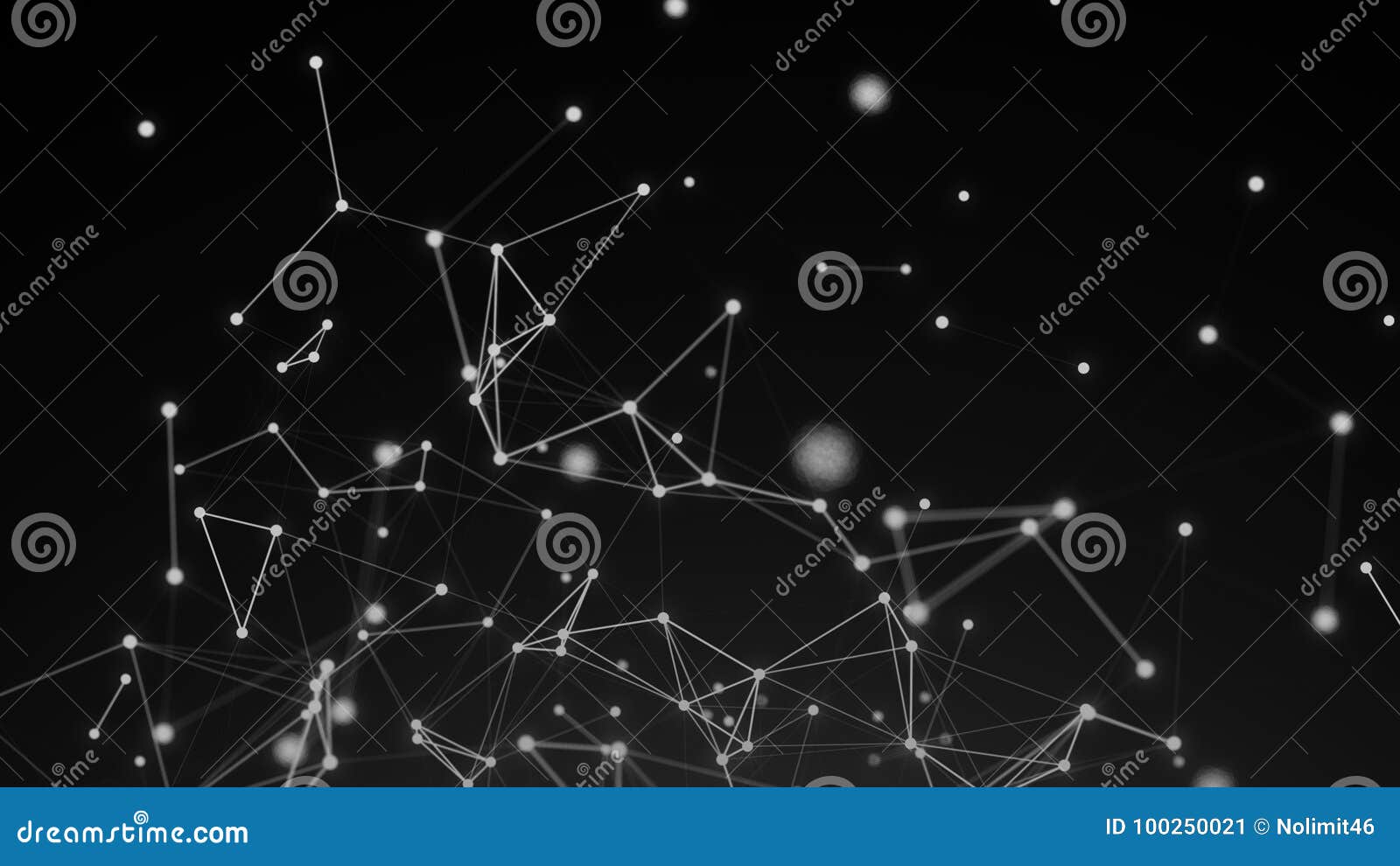Abstract Connection Dots. Technology Background. Digital Drawing Black ...