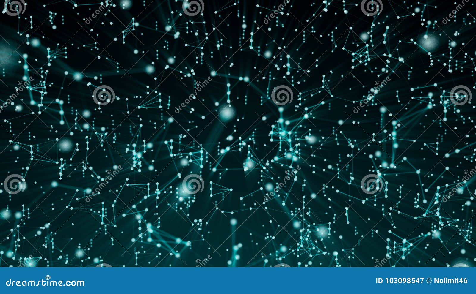 Abstract Connection Dots. Technology Background. Digital Drawing Blue ...