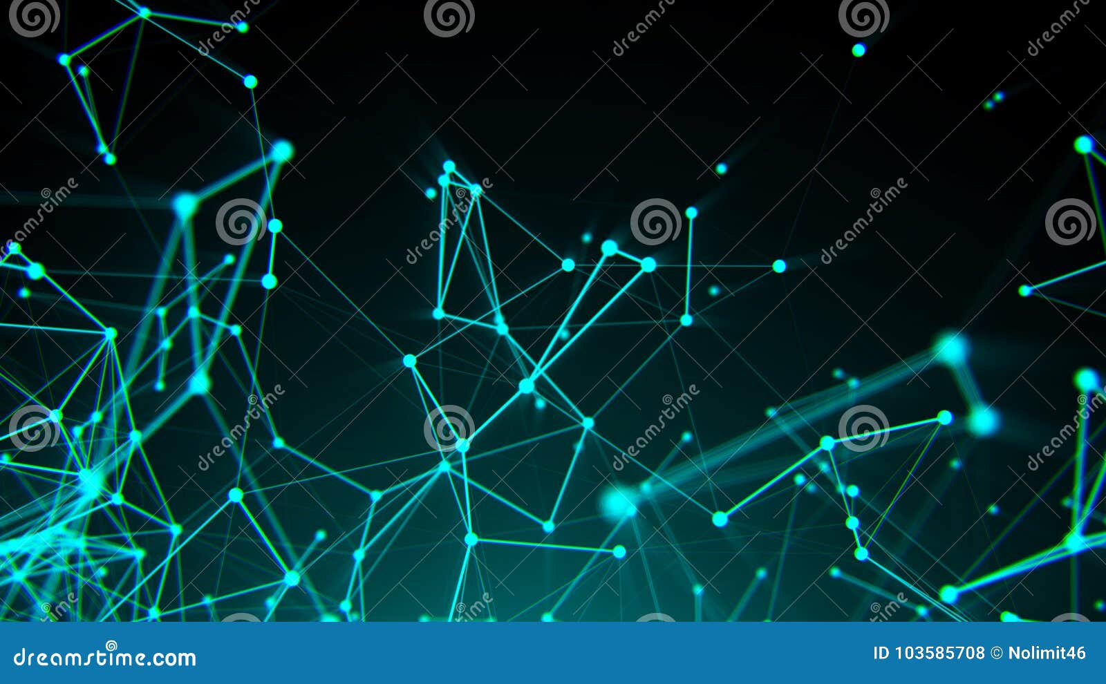 Abstract Connection Dots. Technology Background. Digital Drawing Blue ...