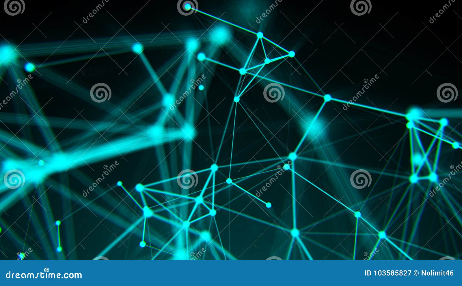 Abstract Connection Dots. Technology Background. Digital Drawing Blue ...