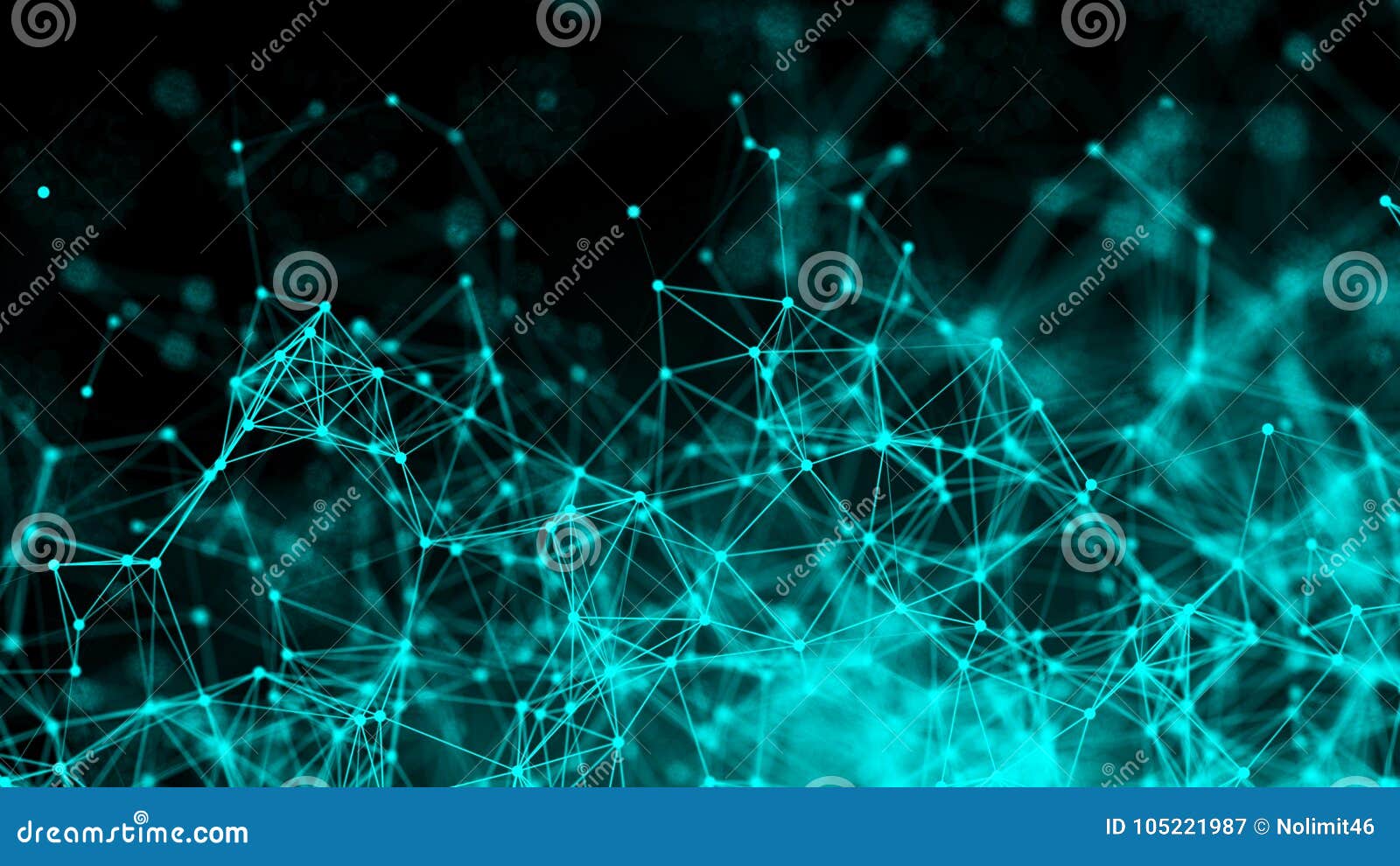 Abstract Connection Dots. Technology Background. Digital Drawing Blue ...