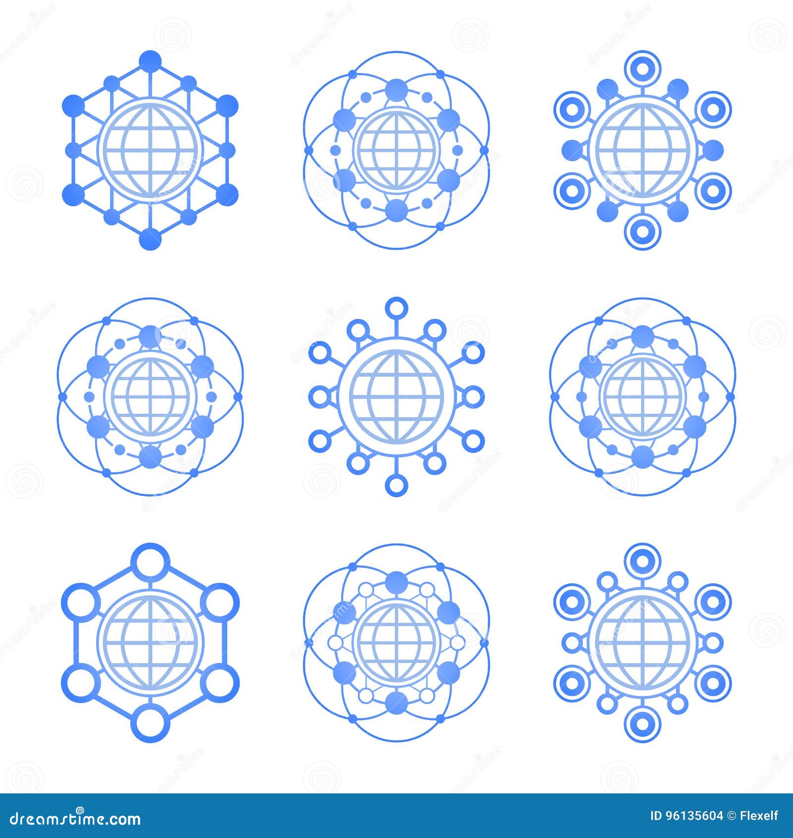 The Abstract Connection Icons. Communication Signs. Stock Vector ...