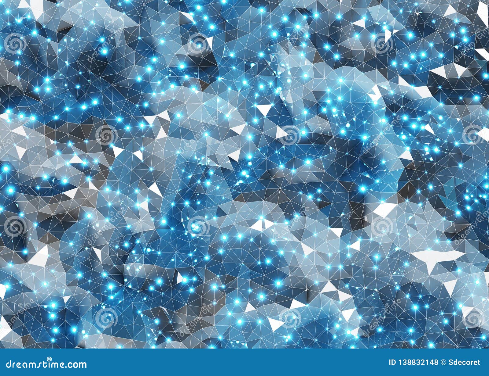 Abstract Connection Network Blue Texture 3D Rendering Stock ...