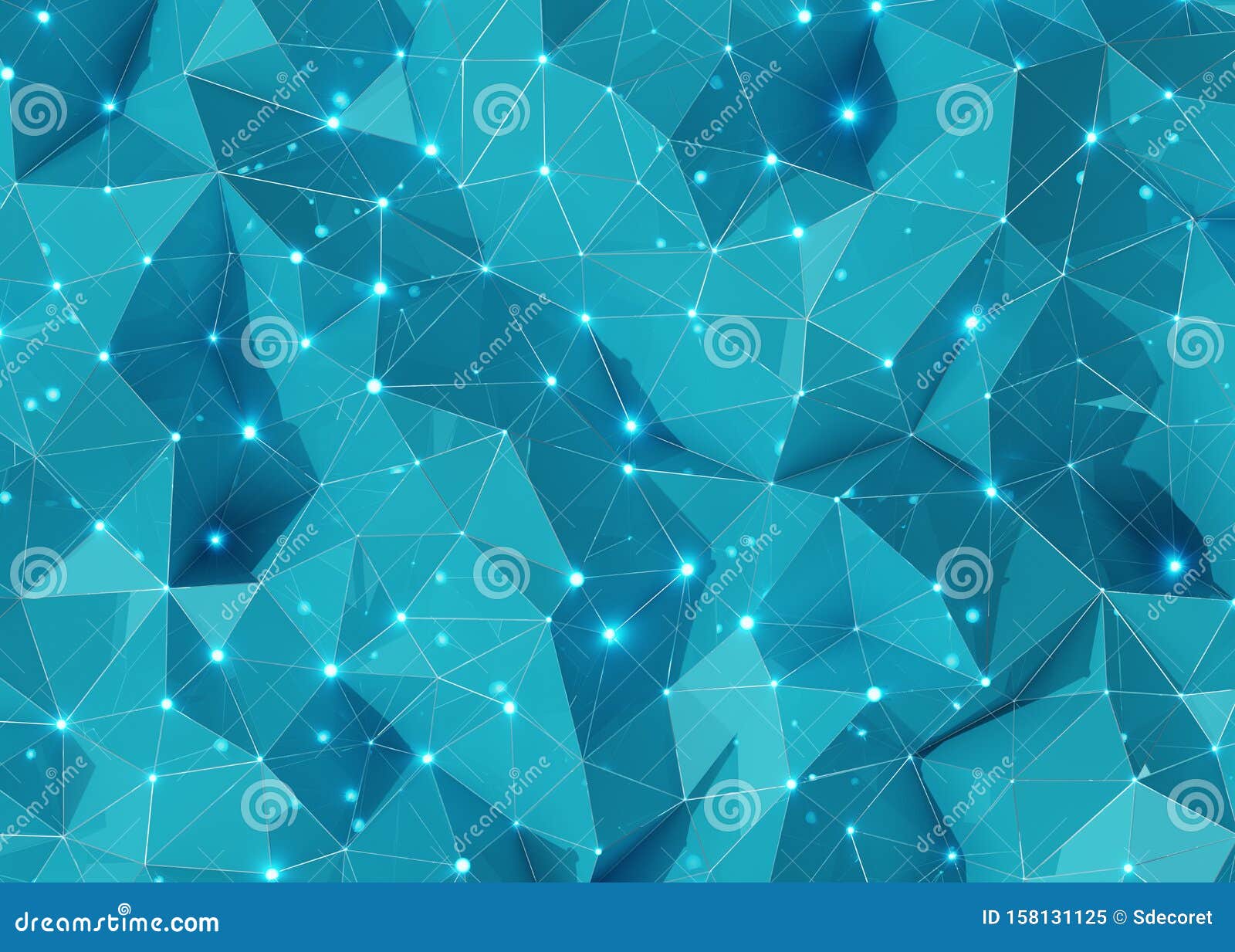 Abstract Connection Network Blue Texture 3D Rendering Stock ...