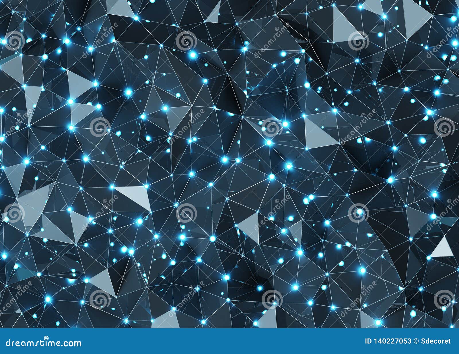 Abstract Connection Network Blue Texture 3D Rendering Stock ...