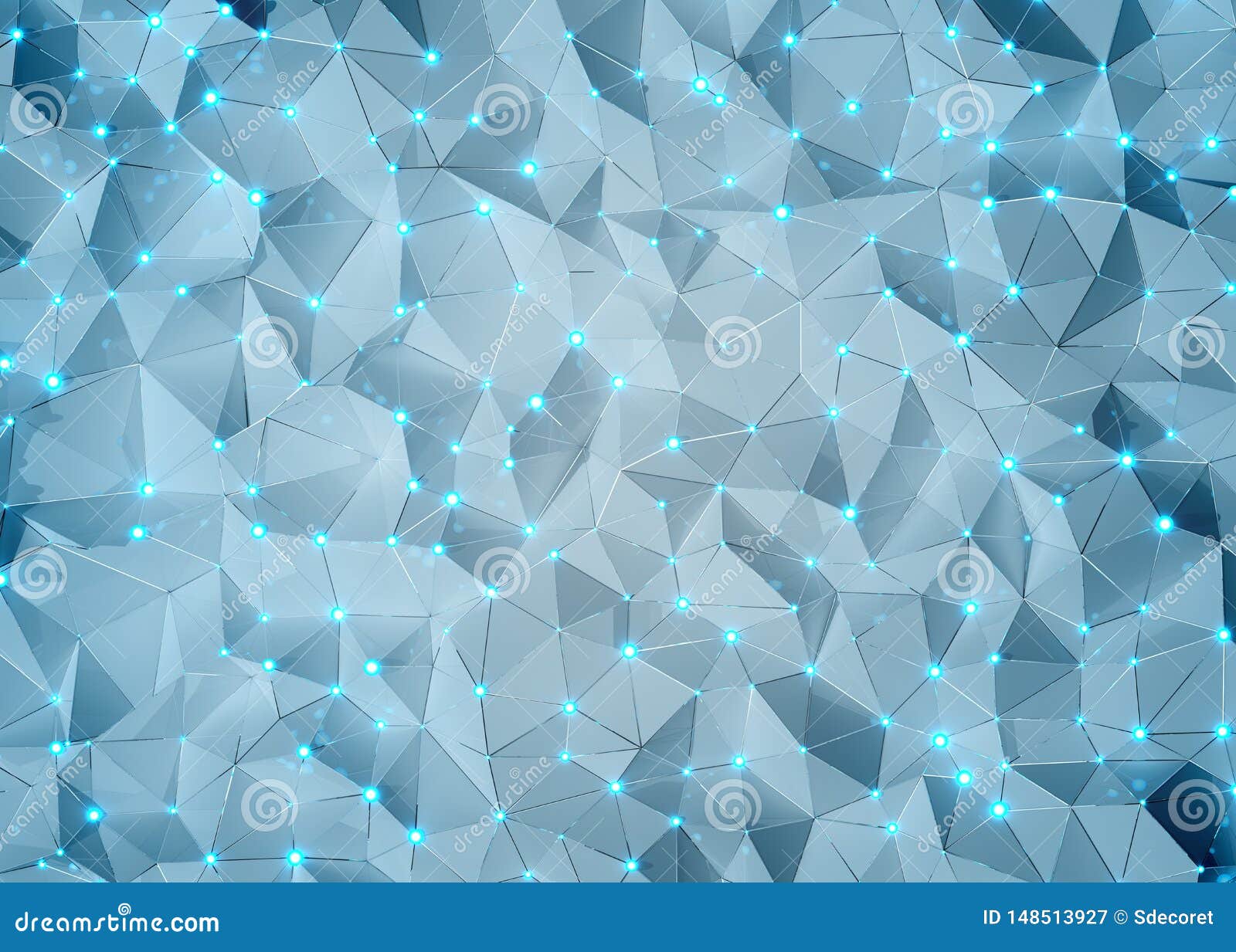 Abstract Connection Network Blue Texture 3D Rendering Stock ...