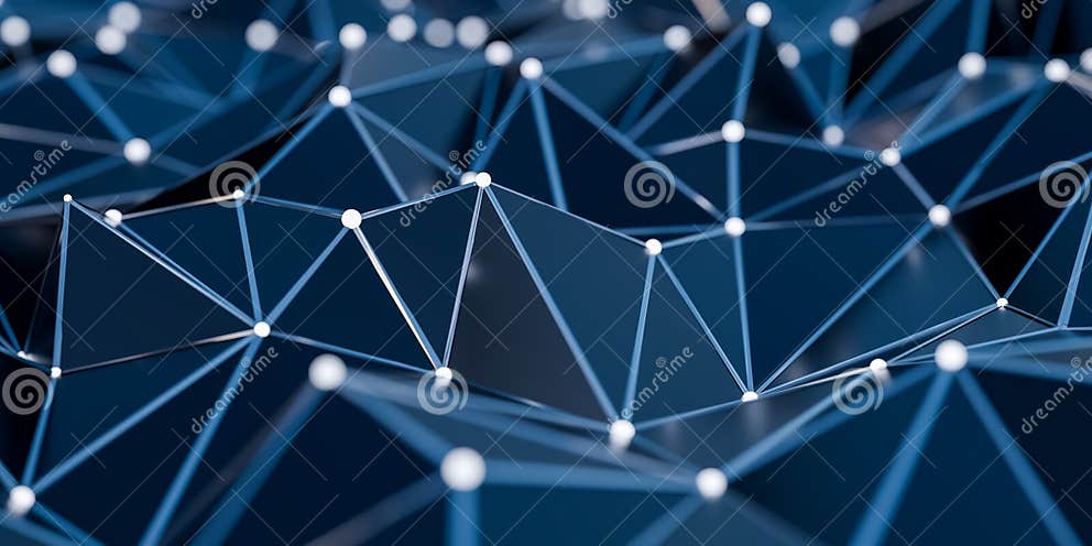 Abstract Connection Structure with Connecting Dots and Lines - 3d ...