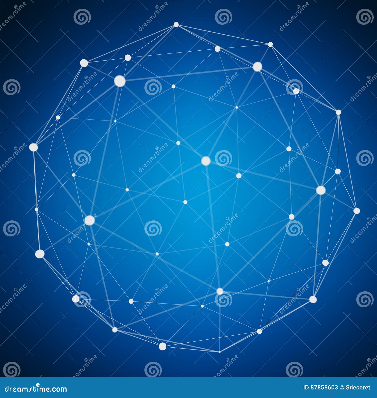 Abstract Connection Web Sphere with Spot and Lines 3D Rendering Stock ...