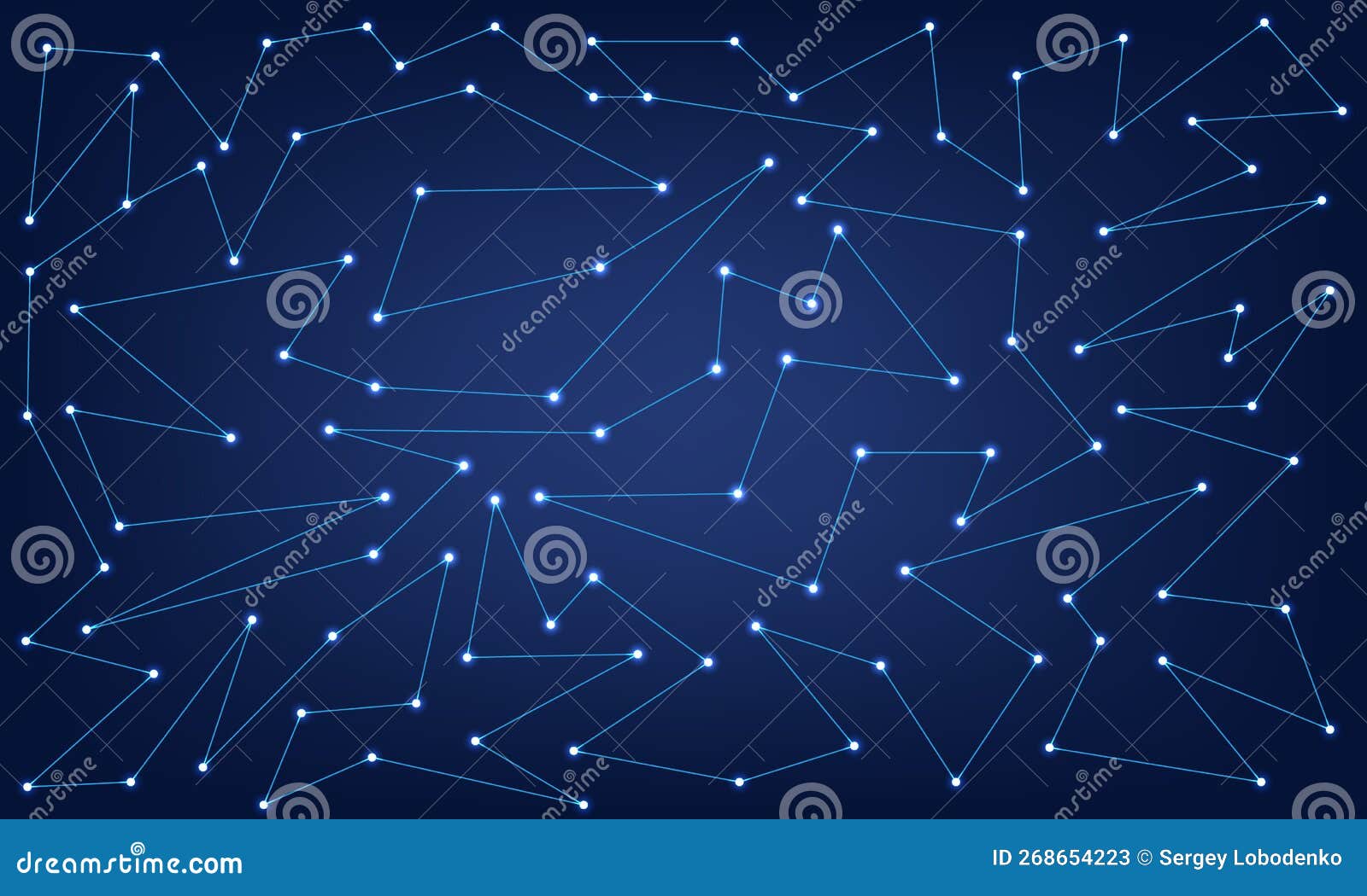 Abstract Connections on Blue Background. Tech Concept Stock Vector ...