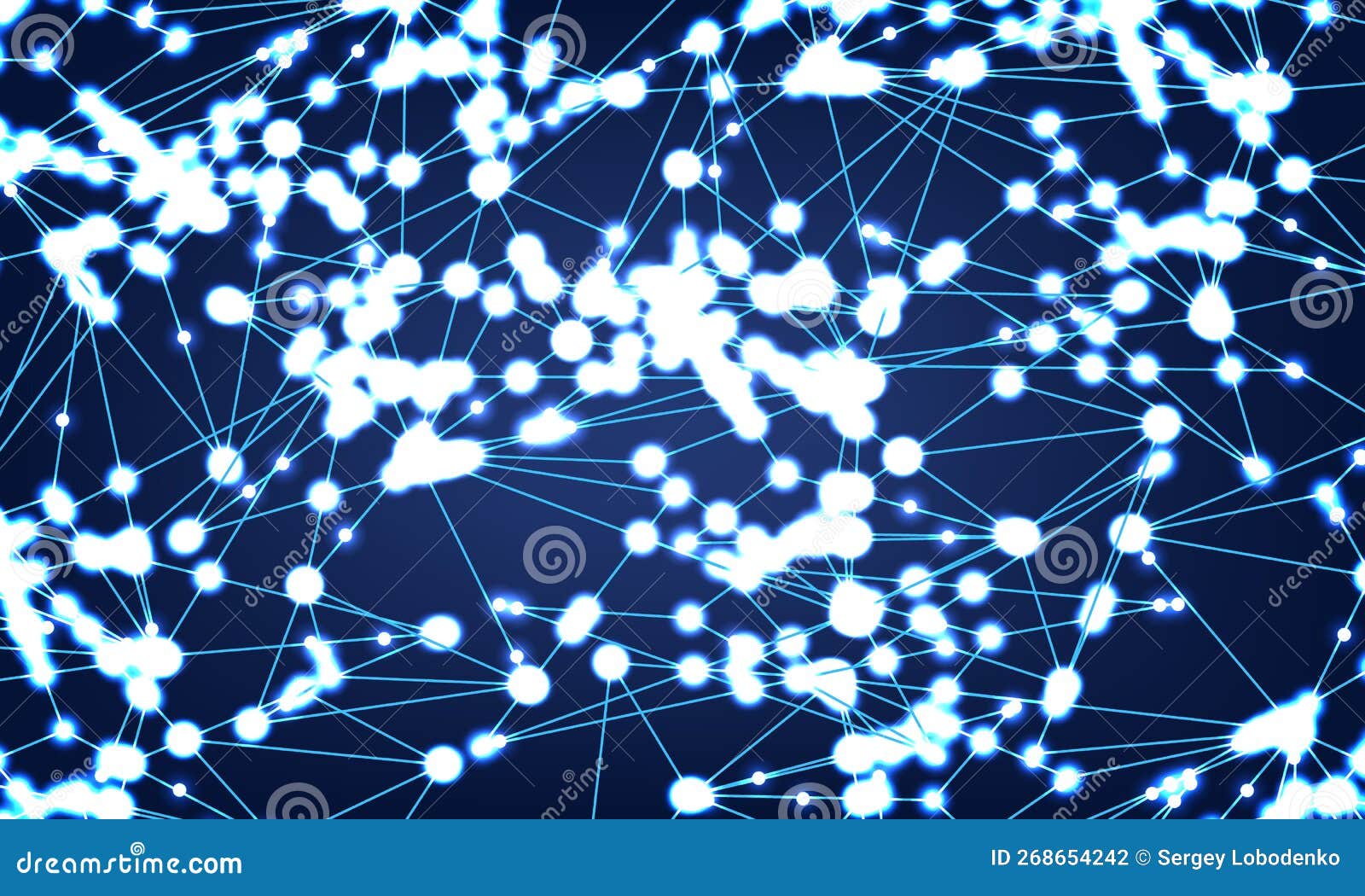 Abstract Connections on Blue Background. Tech Concept Stock Vector ...