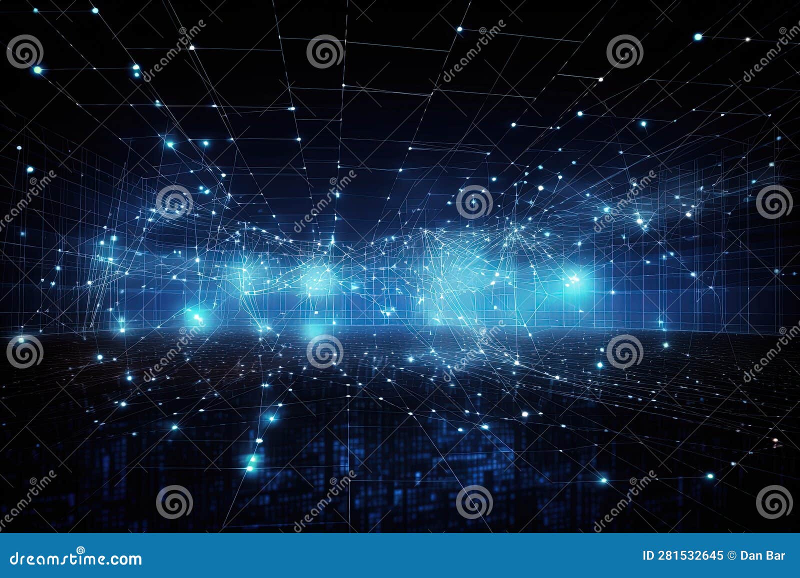 Abstract Connectivity Lines Converge To Symbolize the ...