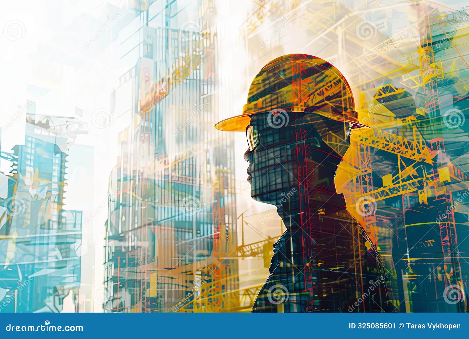 Abstract Construction Background Featuring a Building Engineer ...
