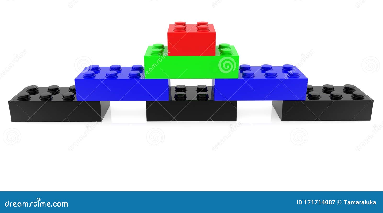 Abstract Construction of Different Colored Toy Bricks Stock ...