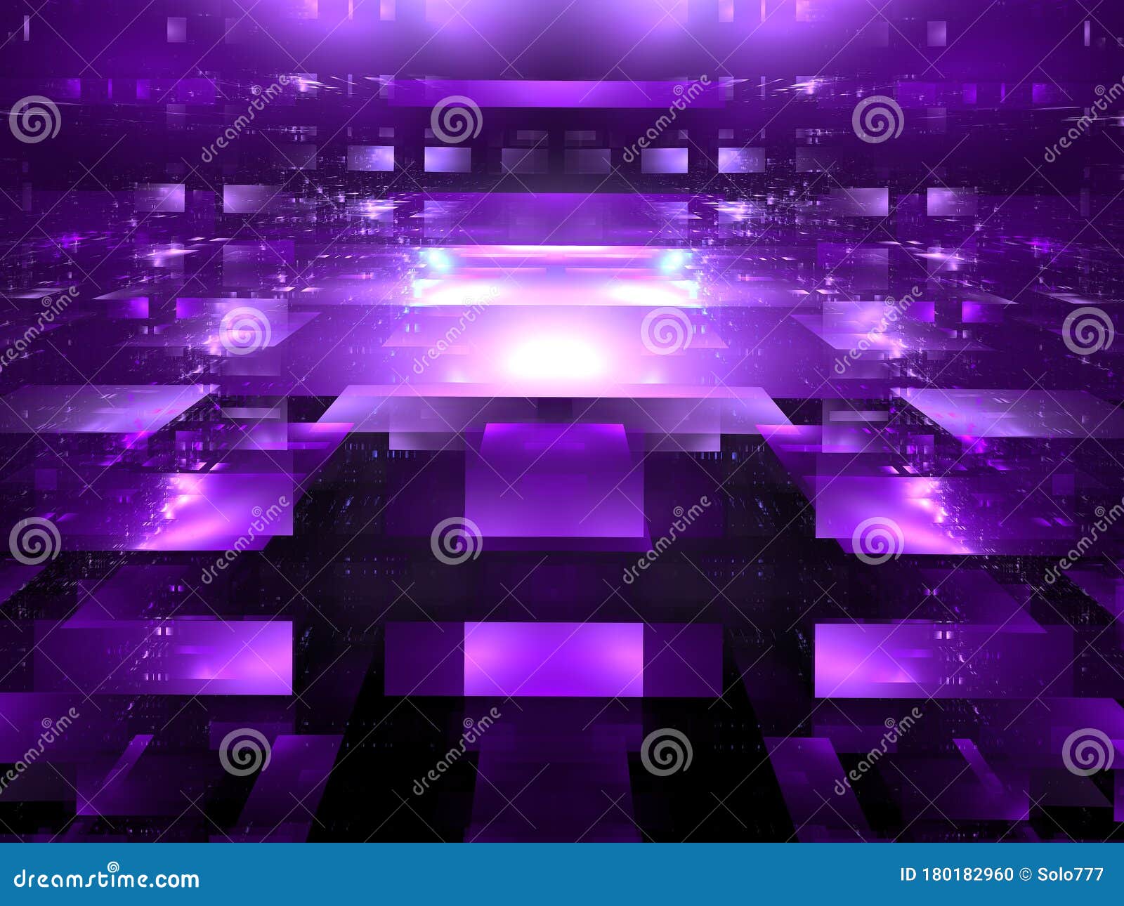 Abstract Construction Made of Translucent Blocks - Digitally Generated ...