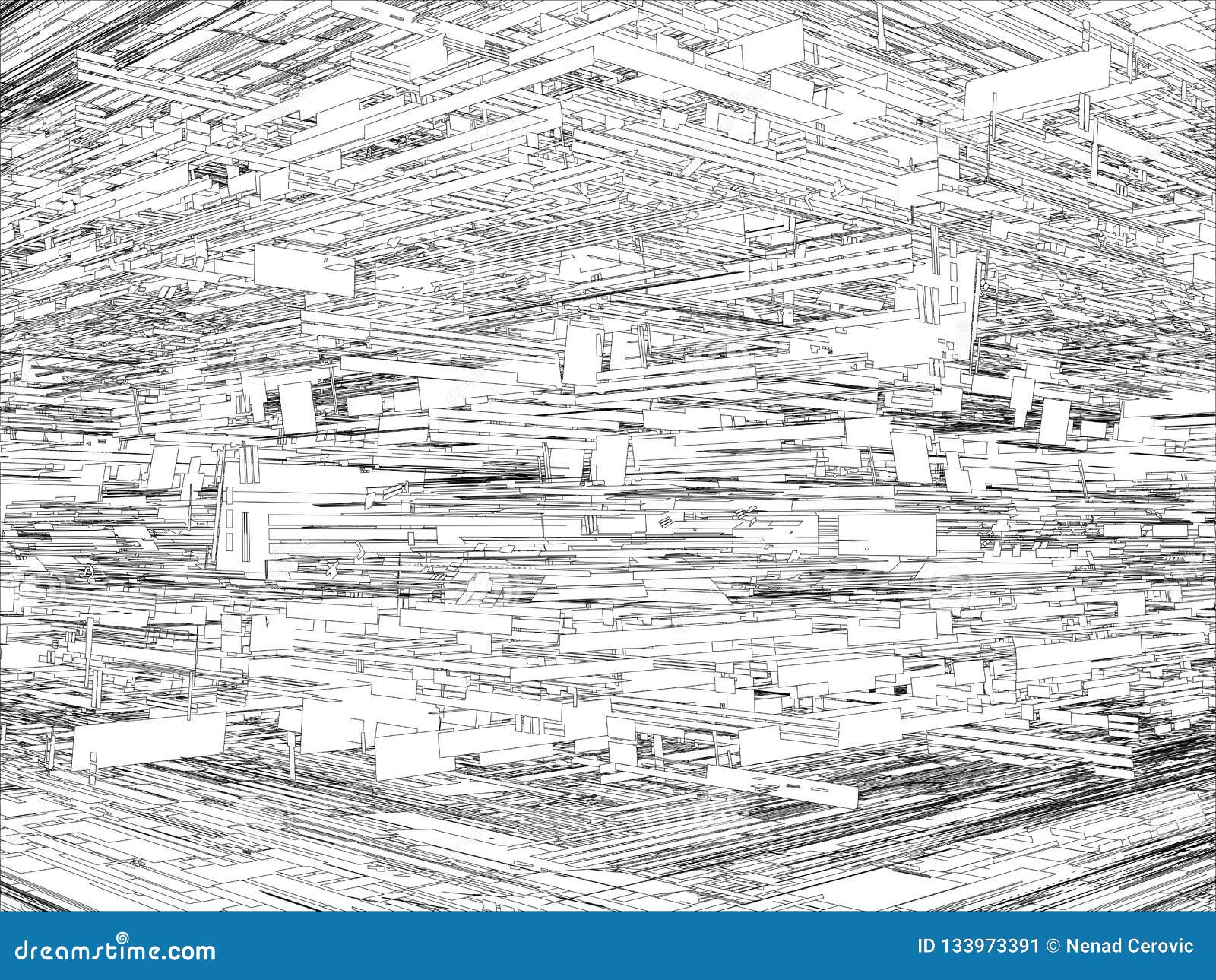 Abstract Construction Structure Isolated Illustration on White ...
