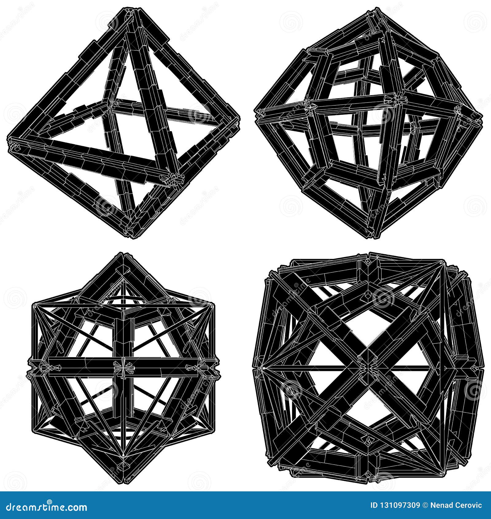 Abstract Construction Structure Isolated Illustration on White ...