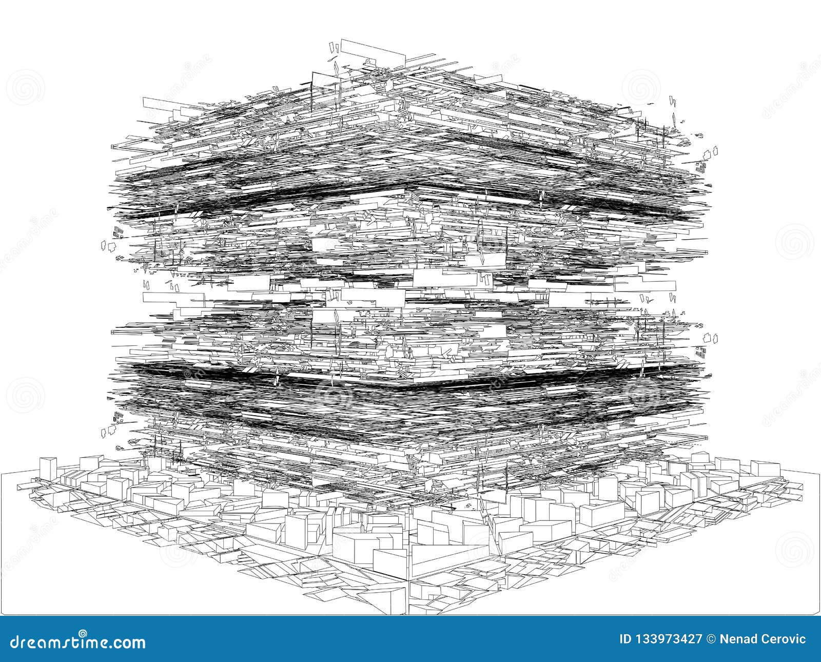 Abstract Construction Structure Isolated Illustration on White ...