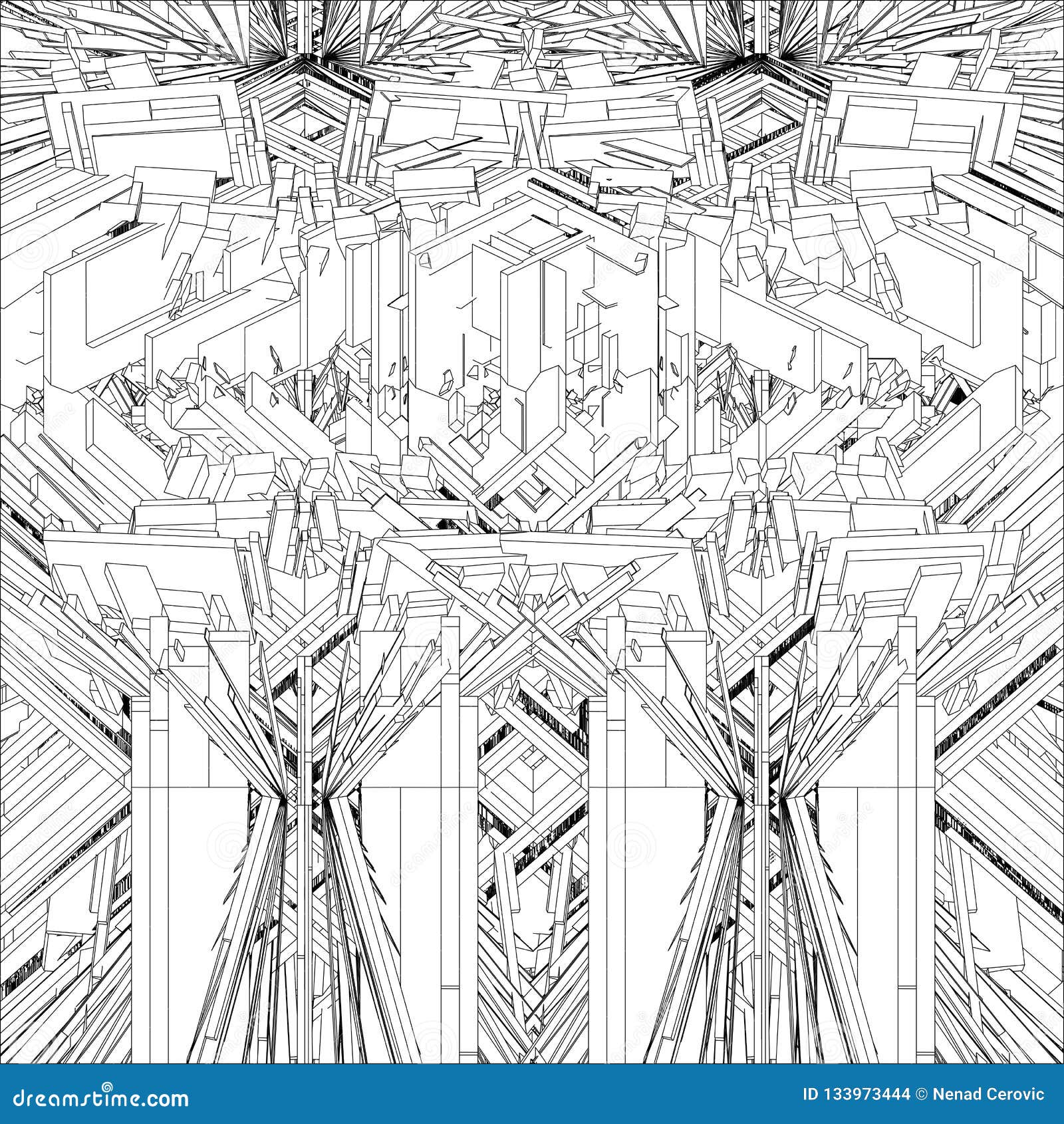 Abstract Construction Structure Isolated Illustration on White ...