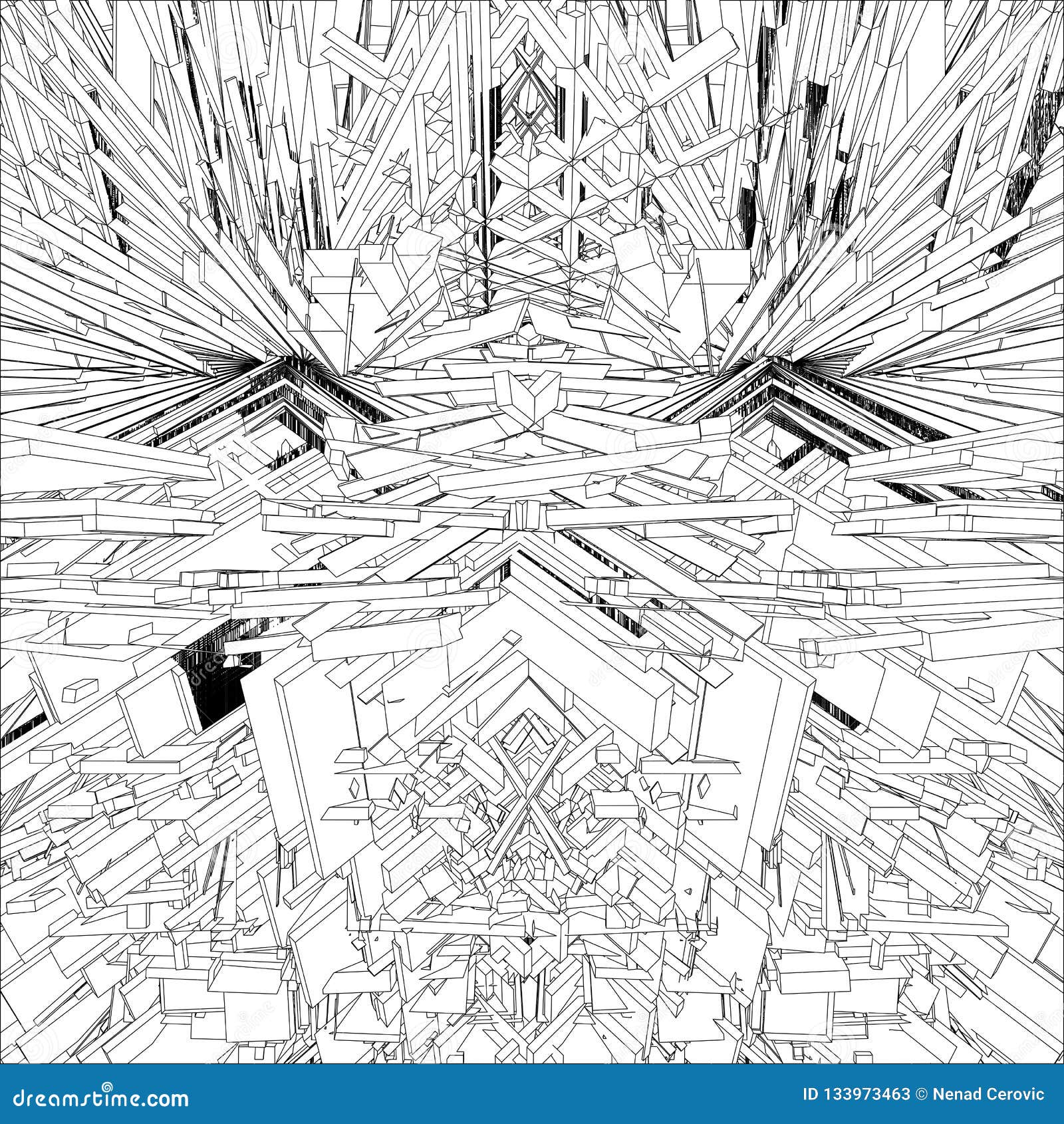 Abstract Construction Structure Isolated Illustration on White ...