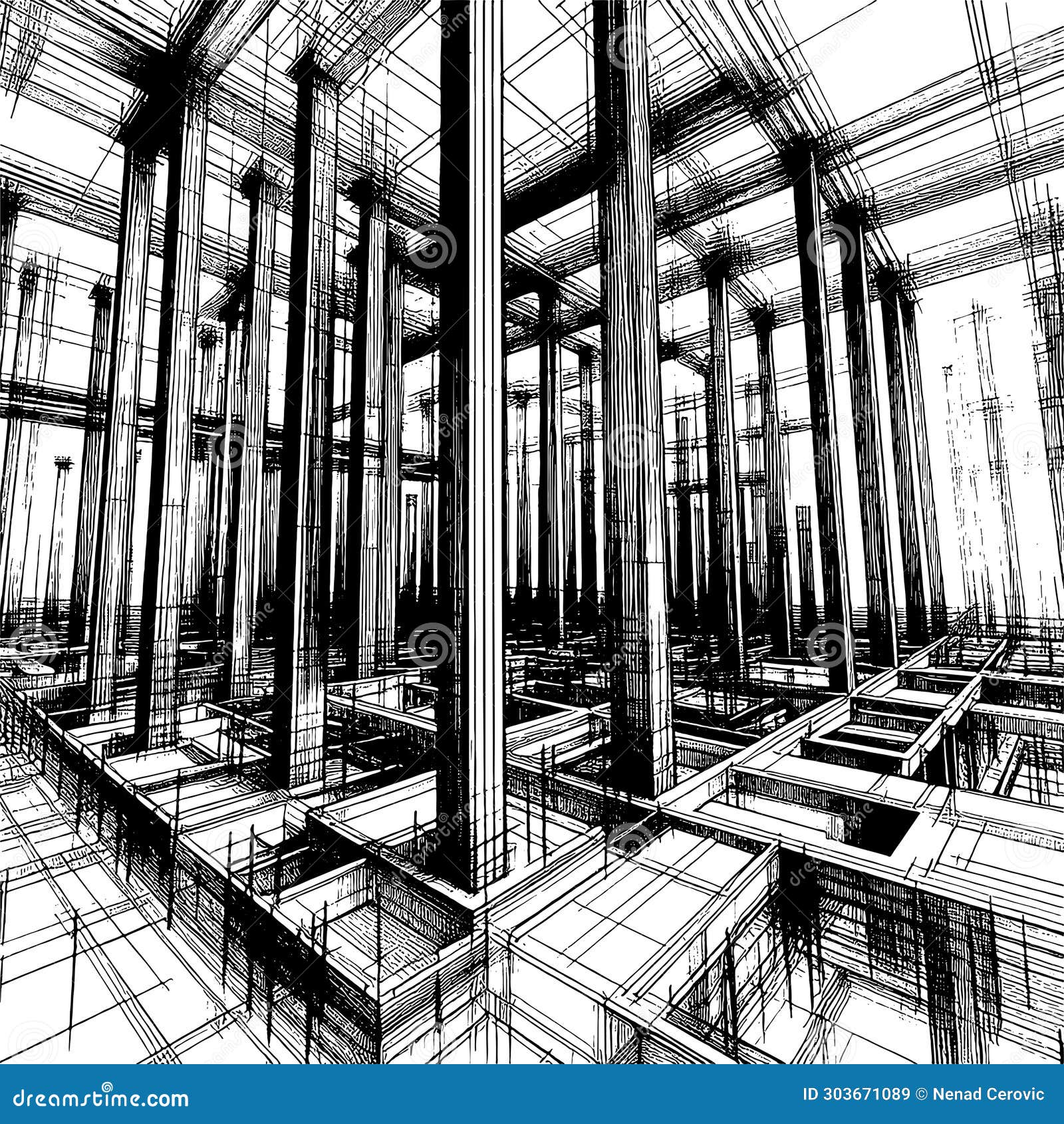 Abstract Construction Structure Vector. a Vector Illustration of ...
