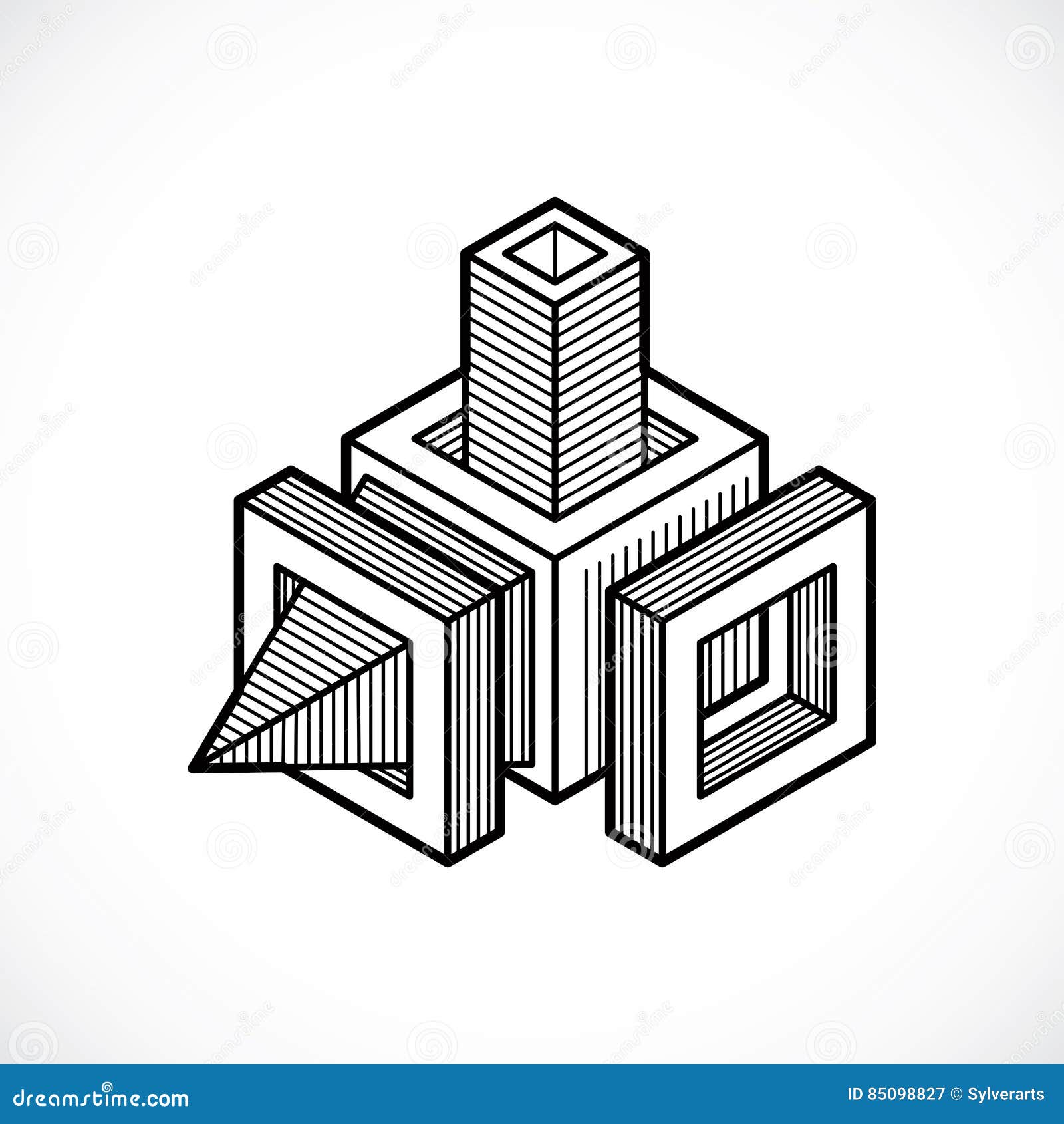 Abstract Construction Vector, Dimensional Design. Stock Vector ...