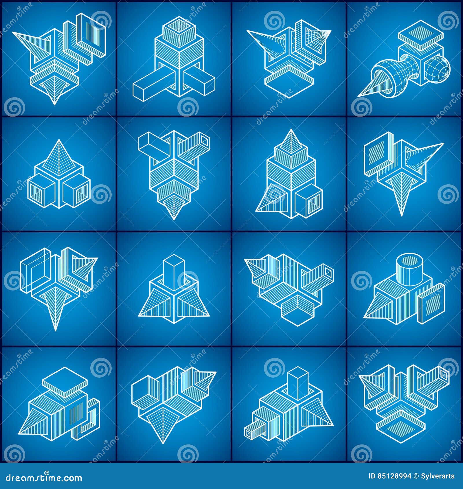 Abstract Constructions Vector Set, Dimensional Designs Collection ...