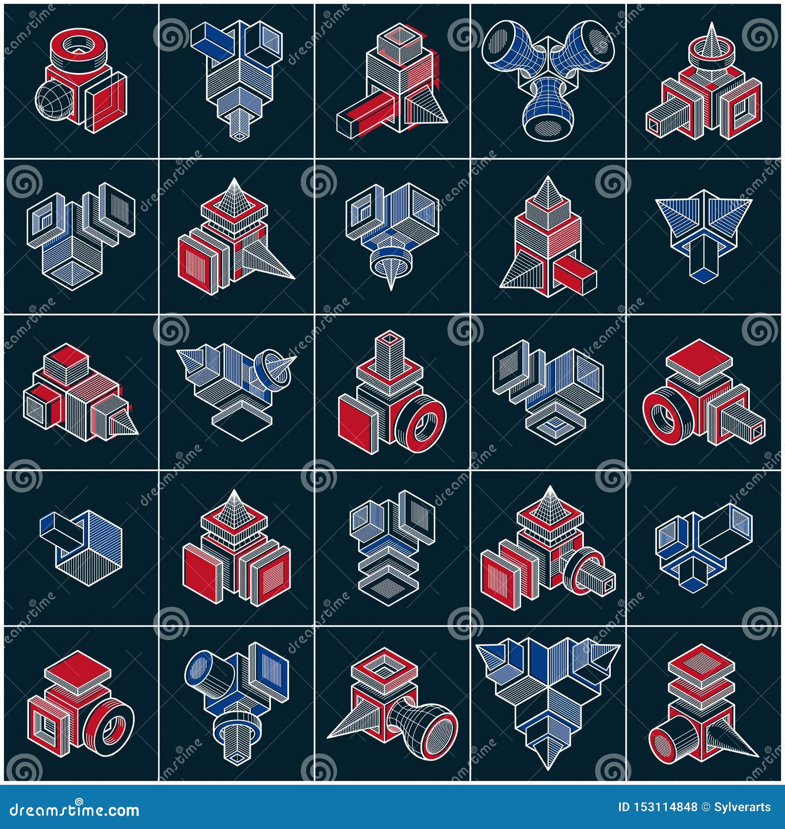 Abstract Constructions Vector Set. Stock Vector - Illustration of ...