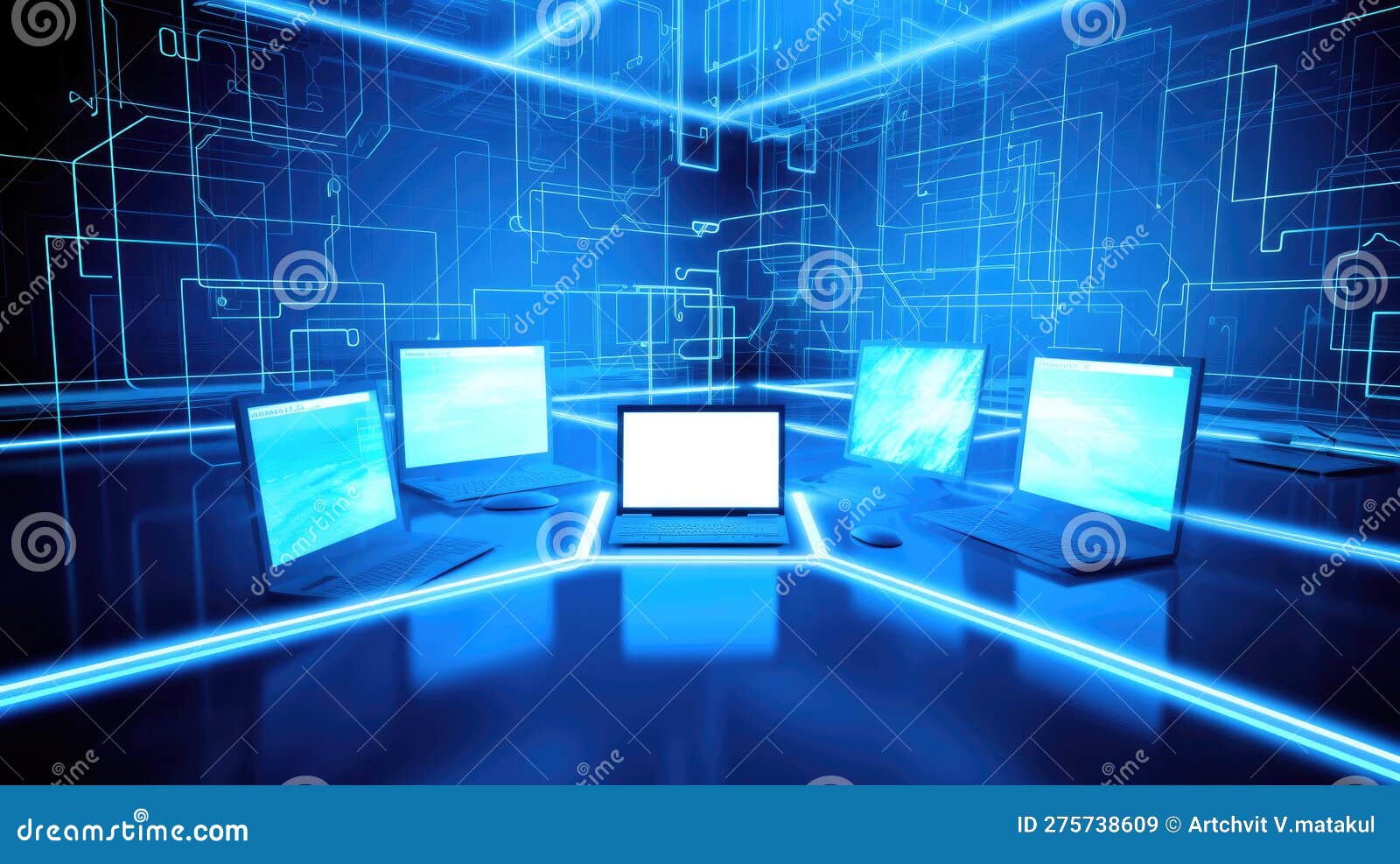 Abstract it Consultancy Concept Image with Computer Endpoints Stock ...