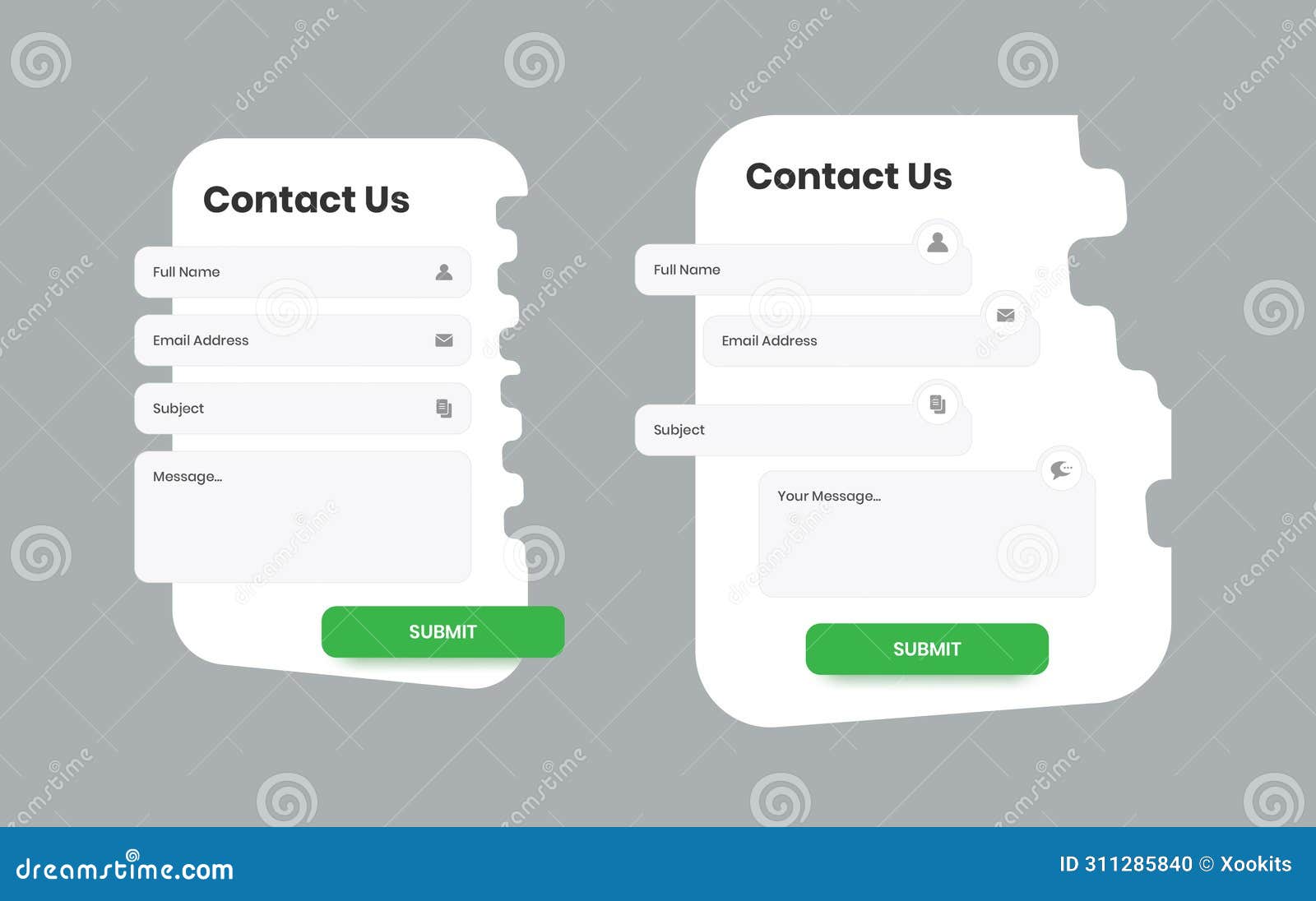 Abstract Contact Us Form Ui Layout Stock Vector - Illustration of ...