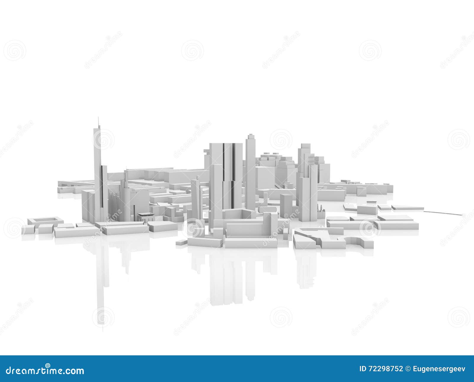 Abstract Contemporary City, 3d Render Stock Illustration - Illustration ...