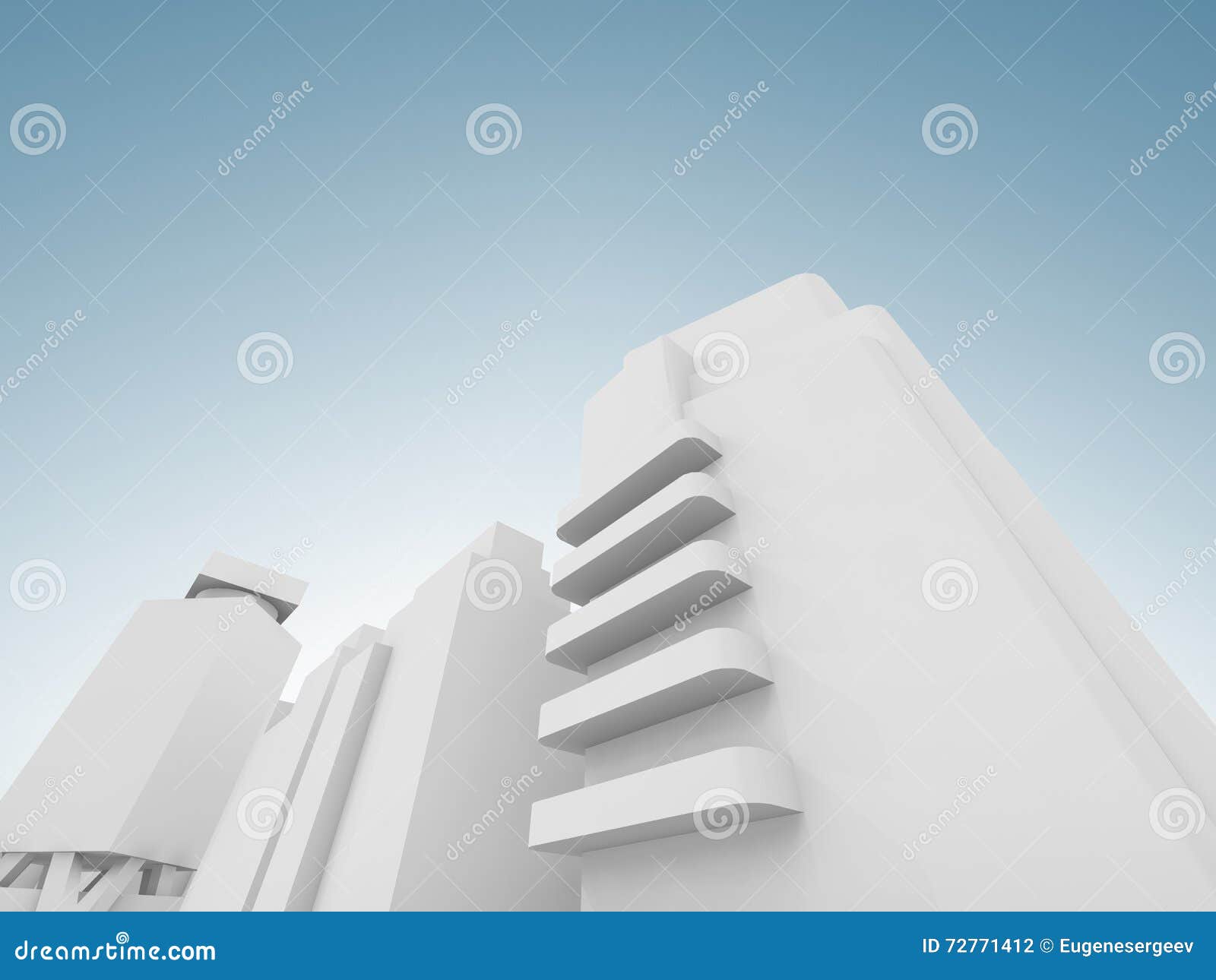 Abstract Contemporary Cityscape 3 D Render Stock Illustration ...