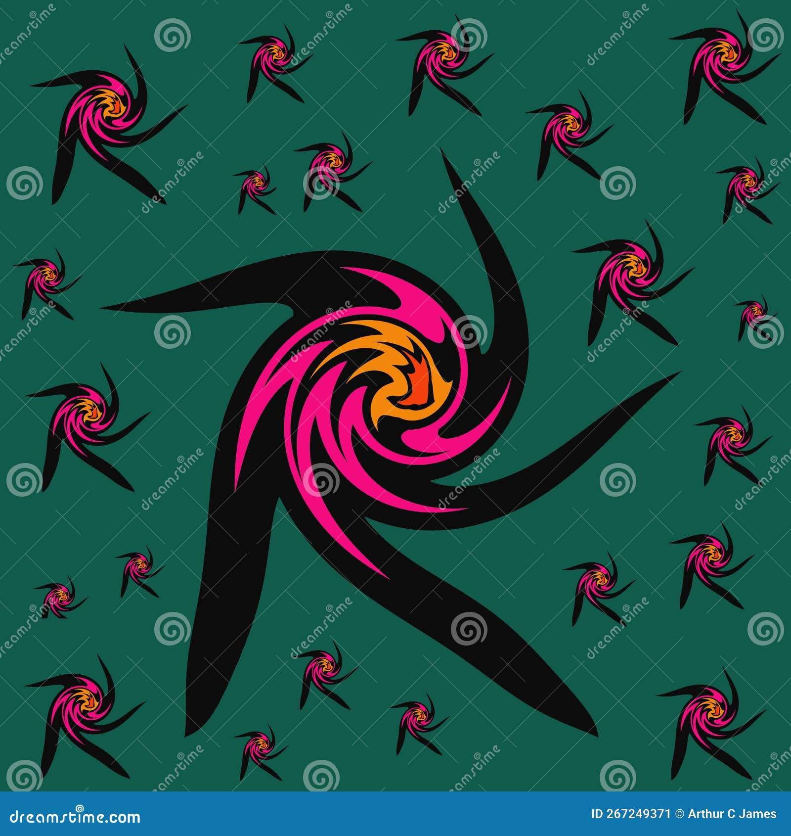 Abstract and Contemporary Digital Art Dancing Flame Pattern Design ...