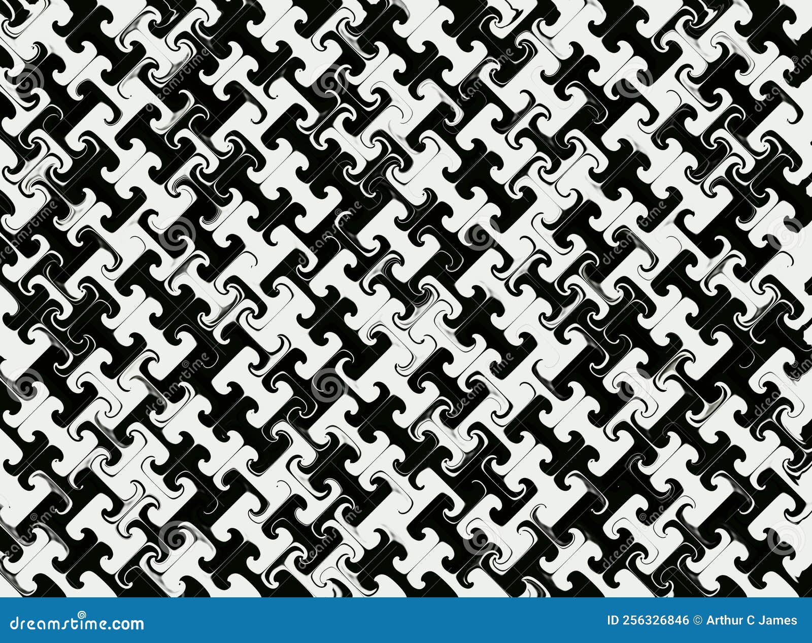 Abstract and Contemporary Digital Art Black and White Pattern Design ...