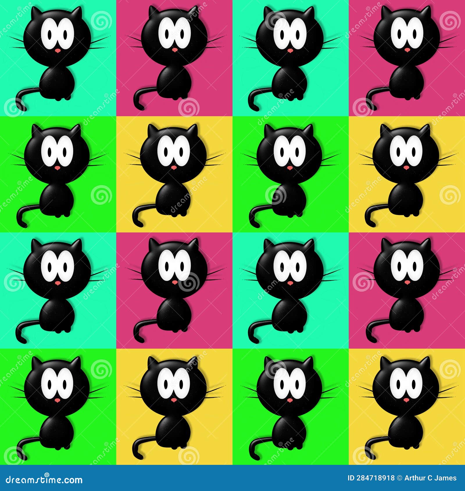 Abstract and Contemporary Digital Art Cat Design Stock Illustration ...