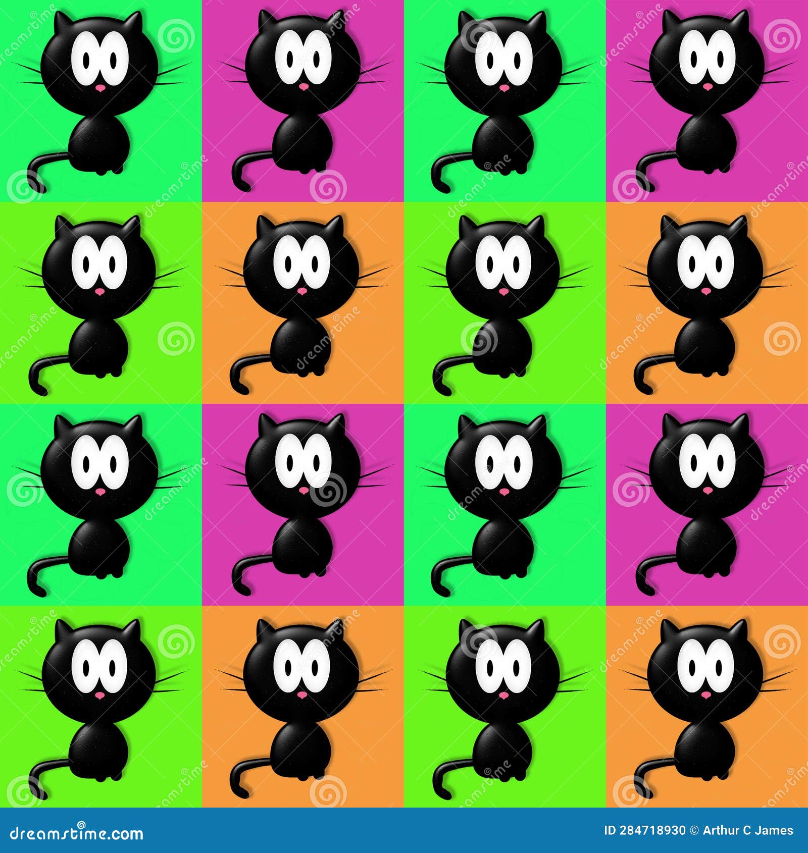 Abstract and Contemporary Digital Art Cat Design Stock Illustration ...