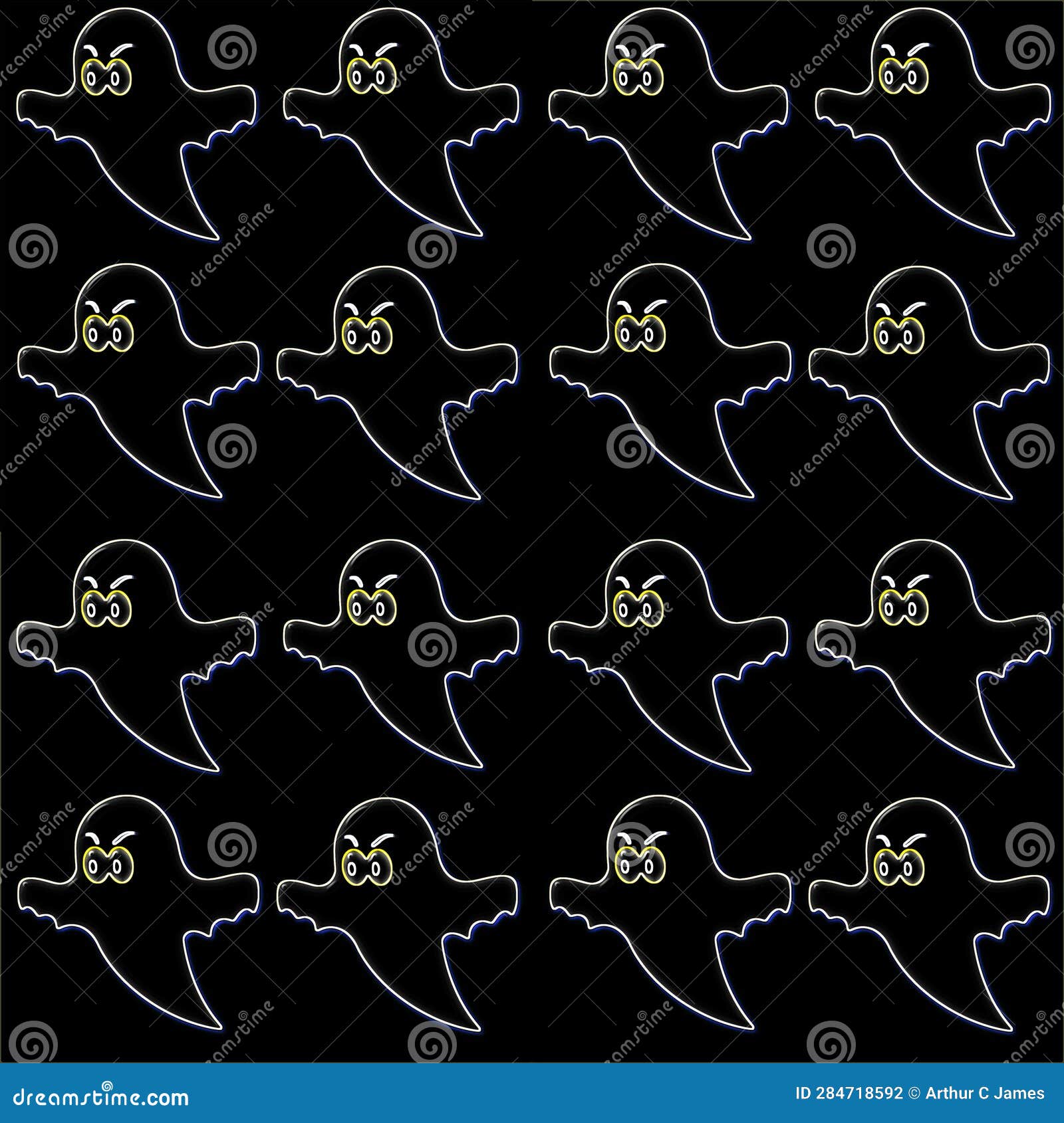Abstract and Contemporary Digital Art Halloween Ghost Design Stock ...