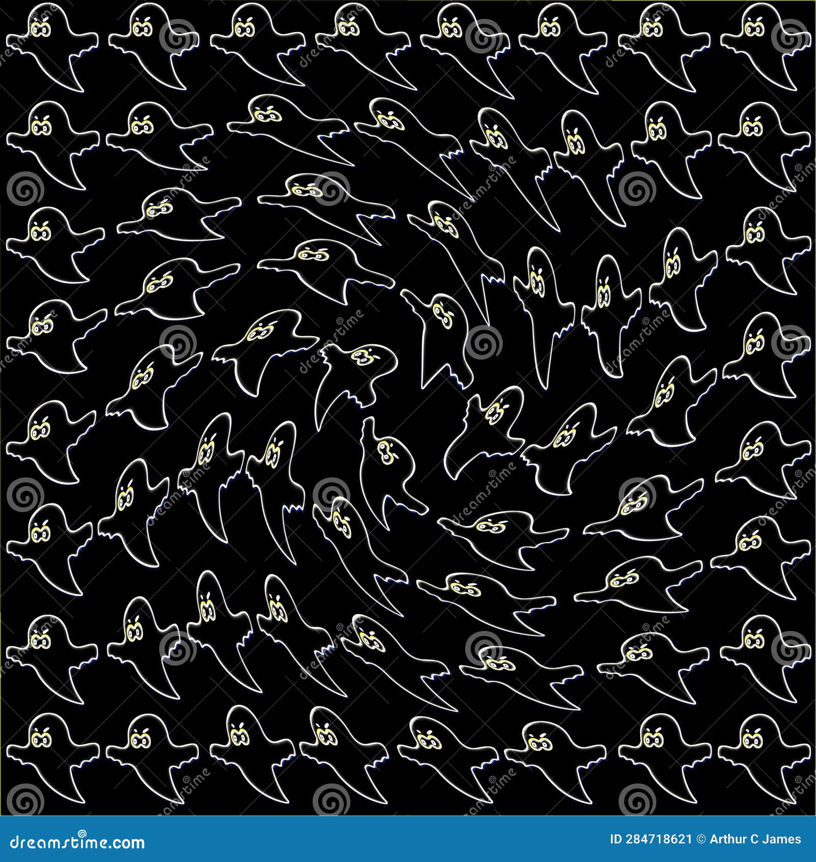 Abstract and Contemporary Digital Art Halloween Ghost Design Stock ...